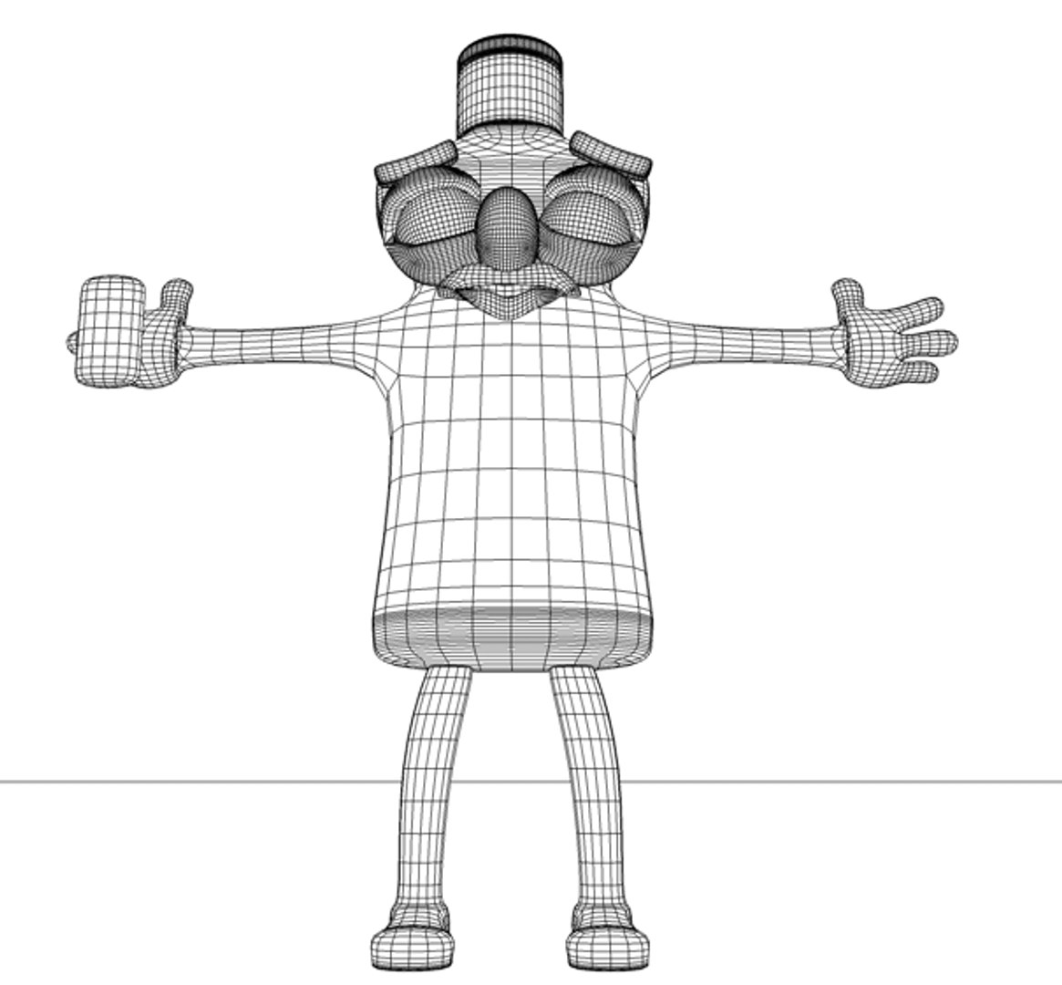 3d Cascade Man Character