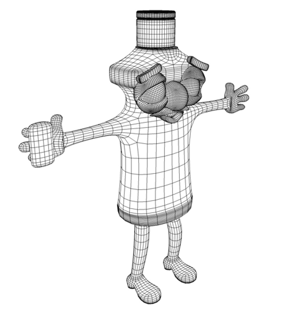 3d Cascade Man Character