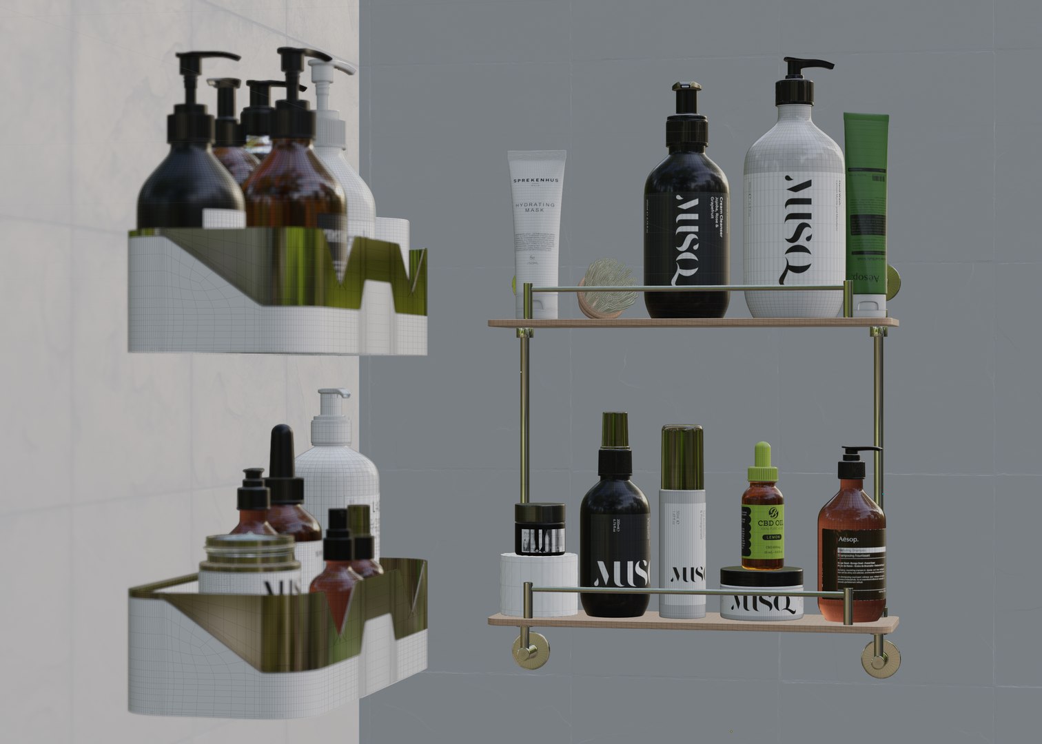 3D Model Bathroom Cosmetics Rack 02 - TurboSquid 2285790