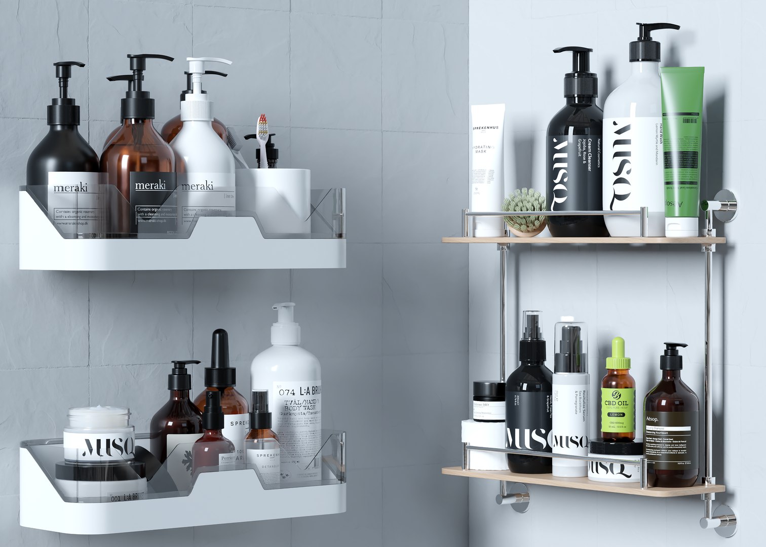 3D Model Bathroom Cosmetics Rack 02 - TurboSquid 2285790