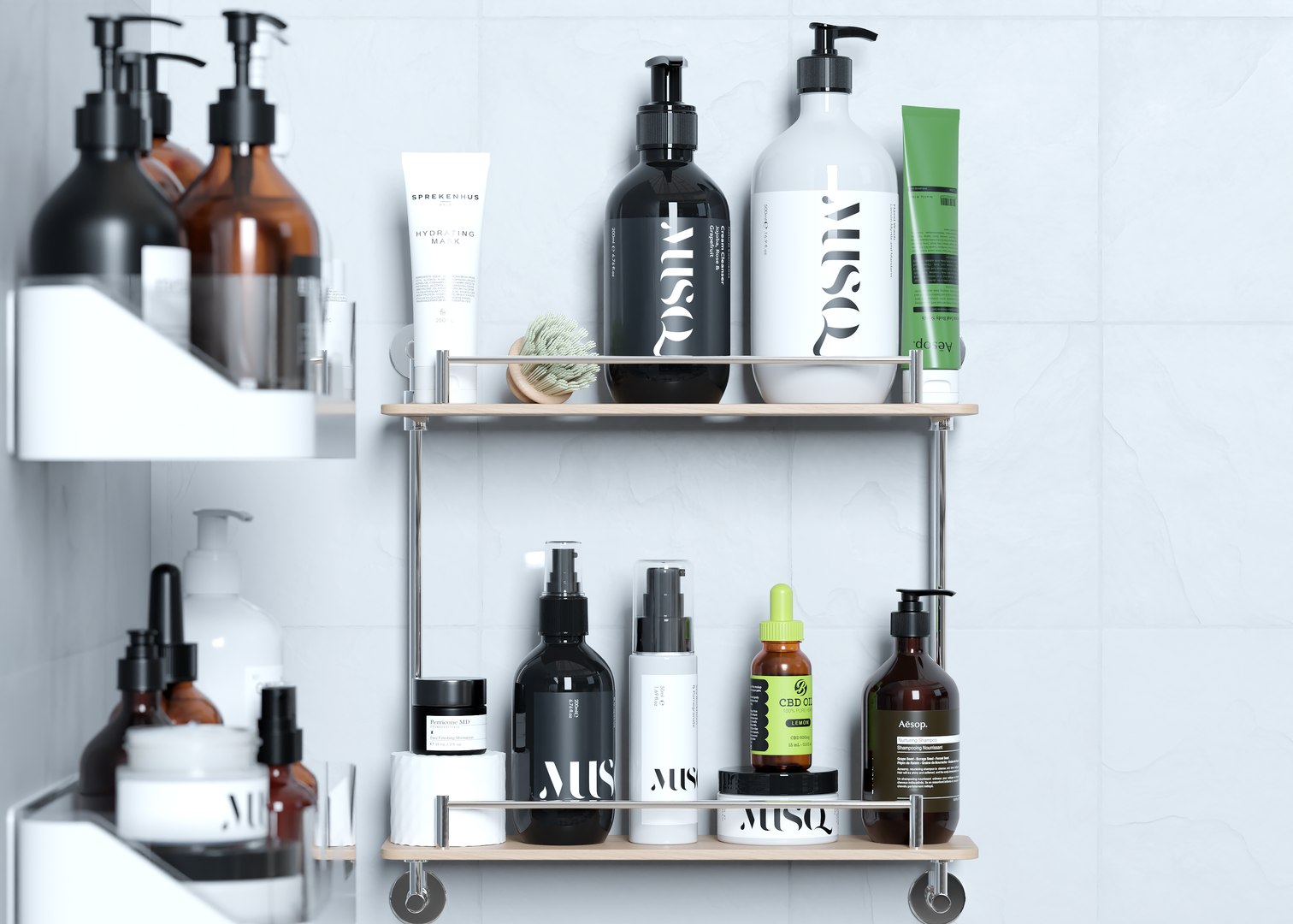 3D Model Bathroom Cosmetics Rack 02 - TurboSquid 2285790