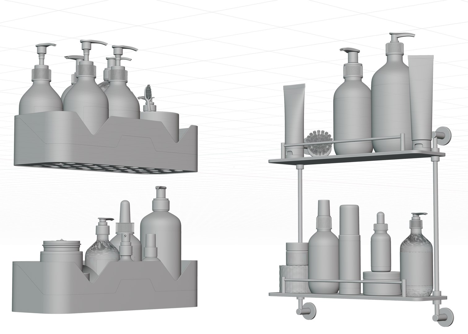 3D Model Bathroom Cosmetics Rack 02 - TurboSquid 2285790