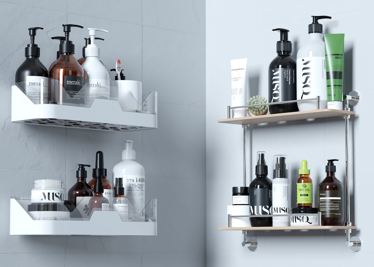 3D Model Bathroom Cosmetics Rack 02 - TurboSquid 2285790