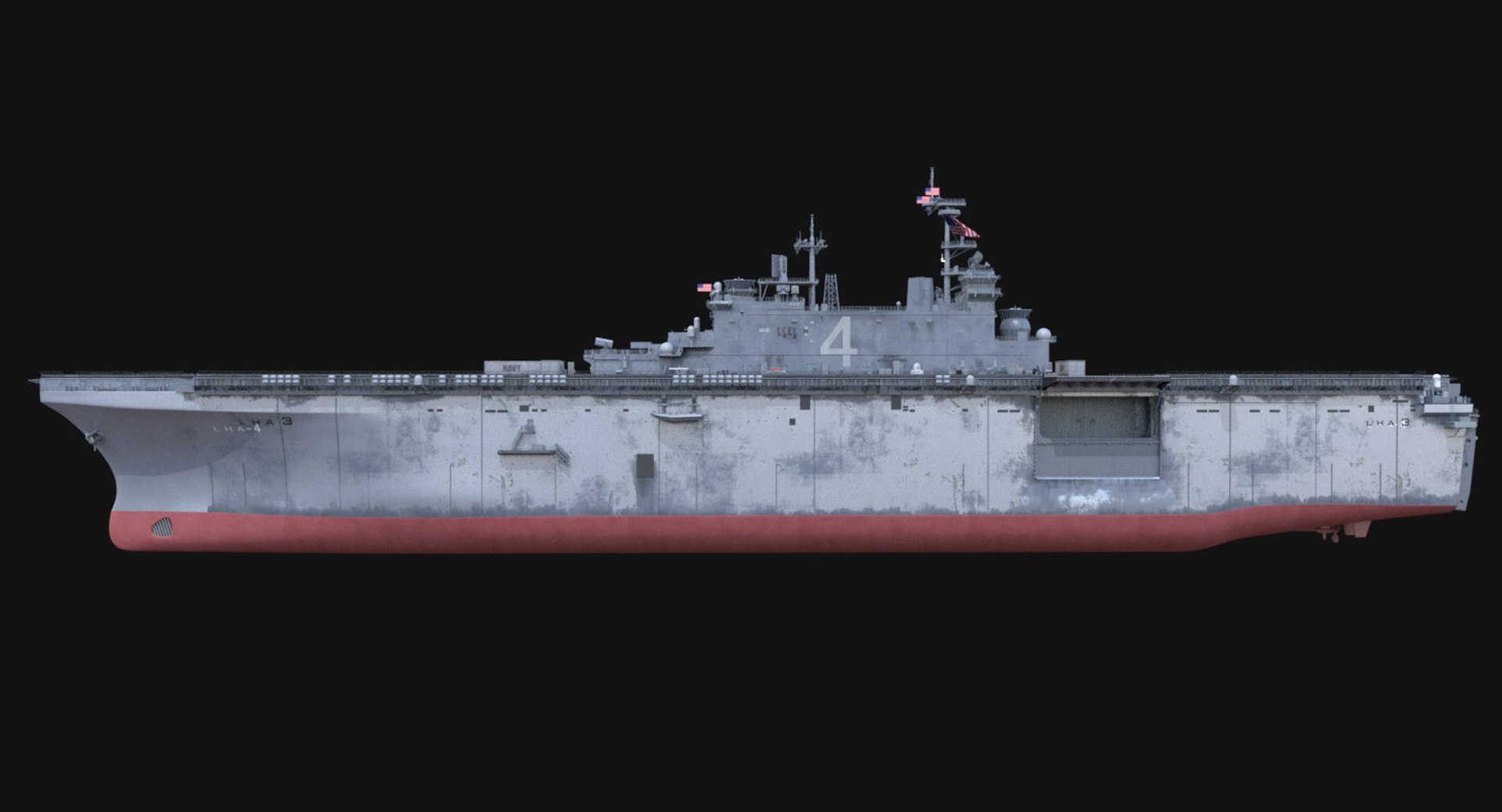 uss nassau rigged 3d obj