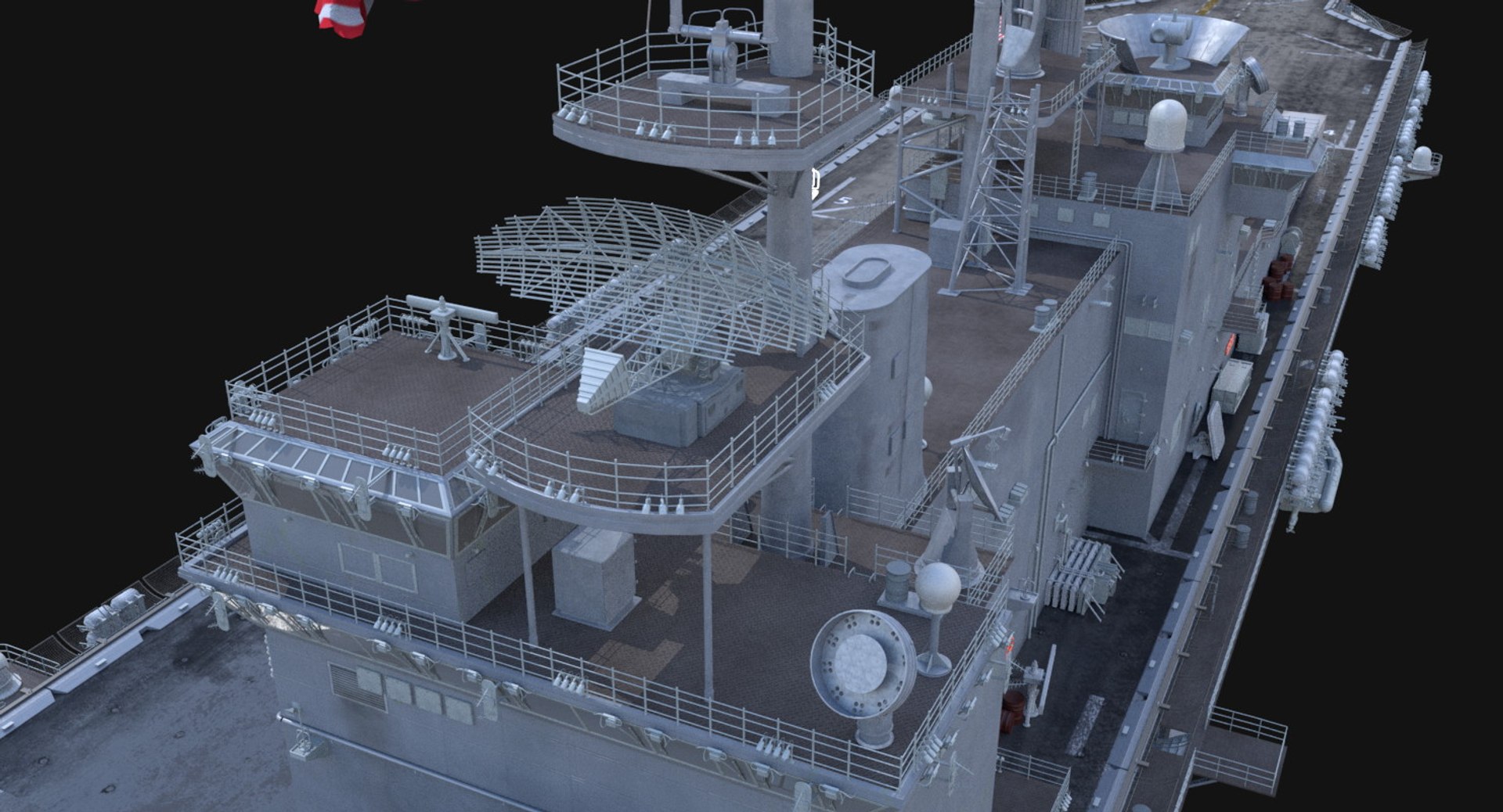 uss nassau rigged 3d obj