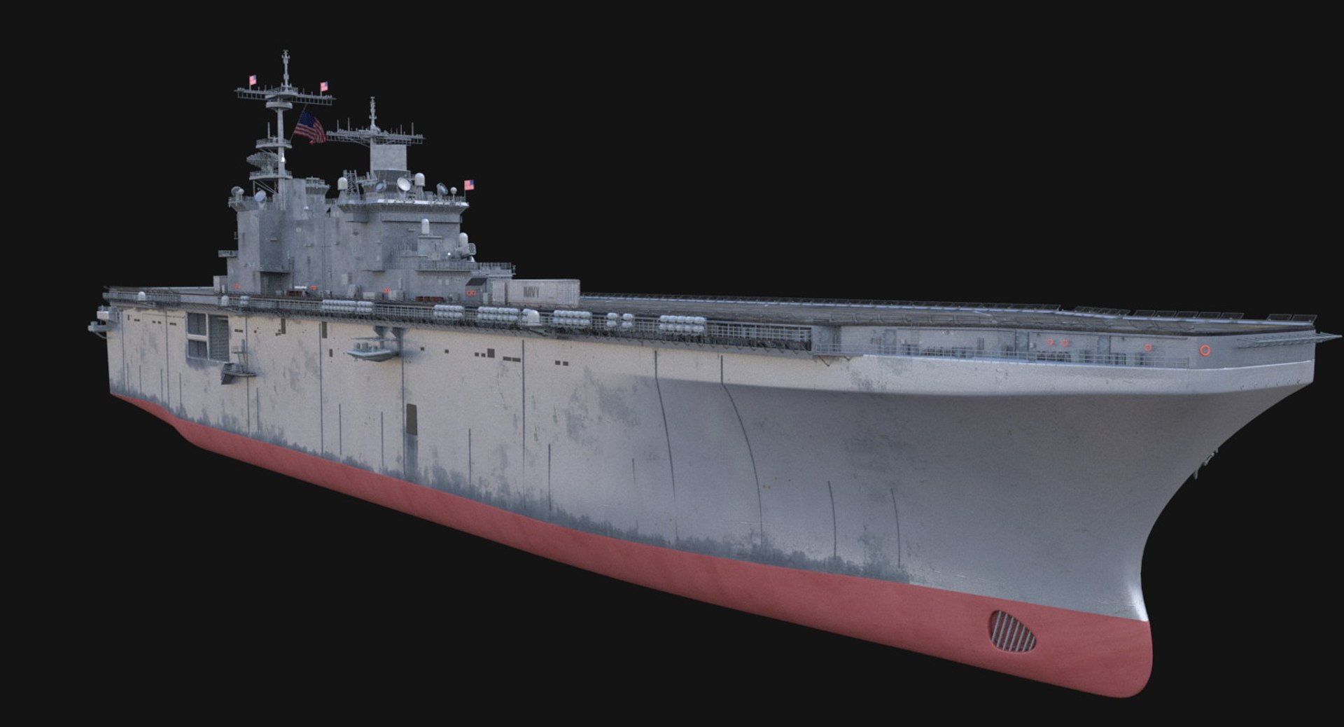 uss nassau rigged 3d obj