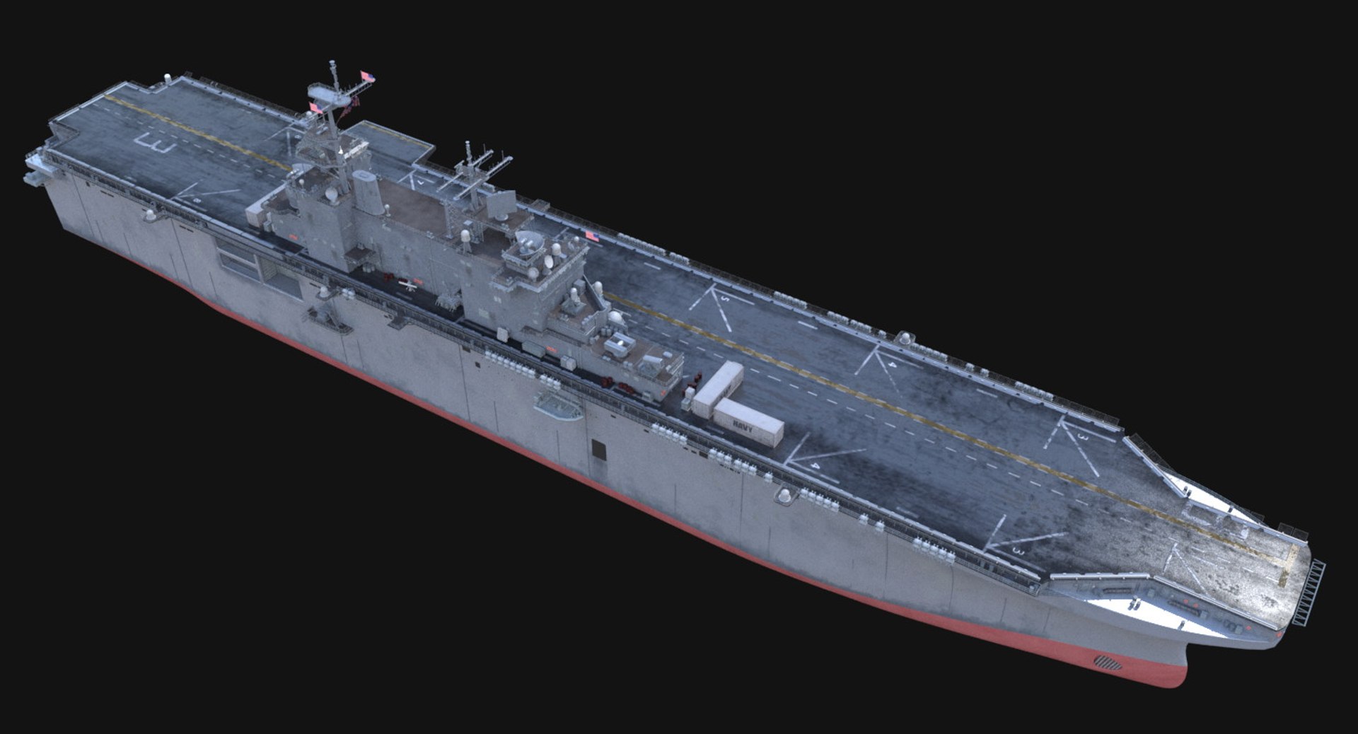 uss nassau rigged 3d obj