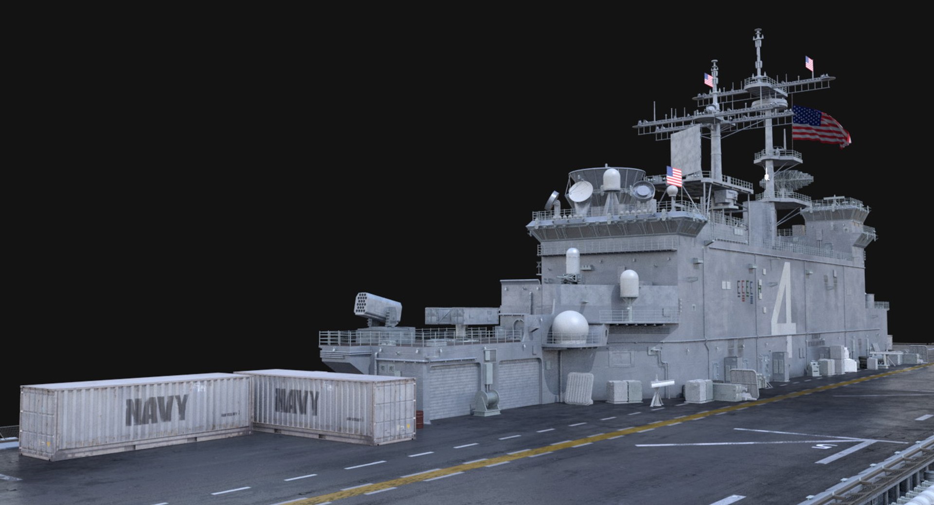 uss nassau rigged 3d obj