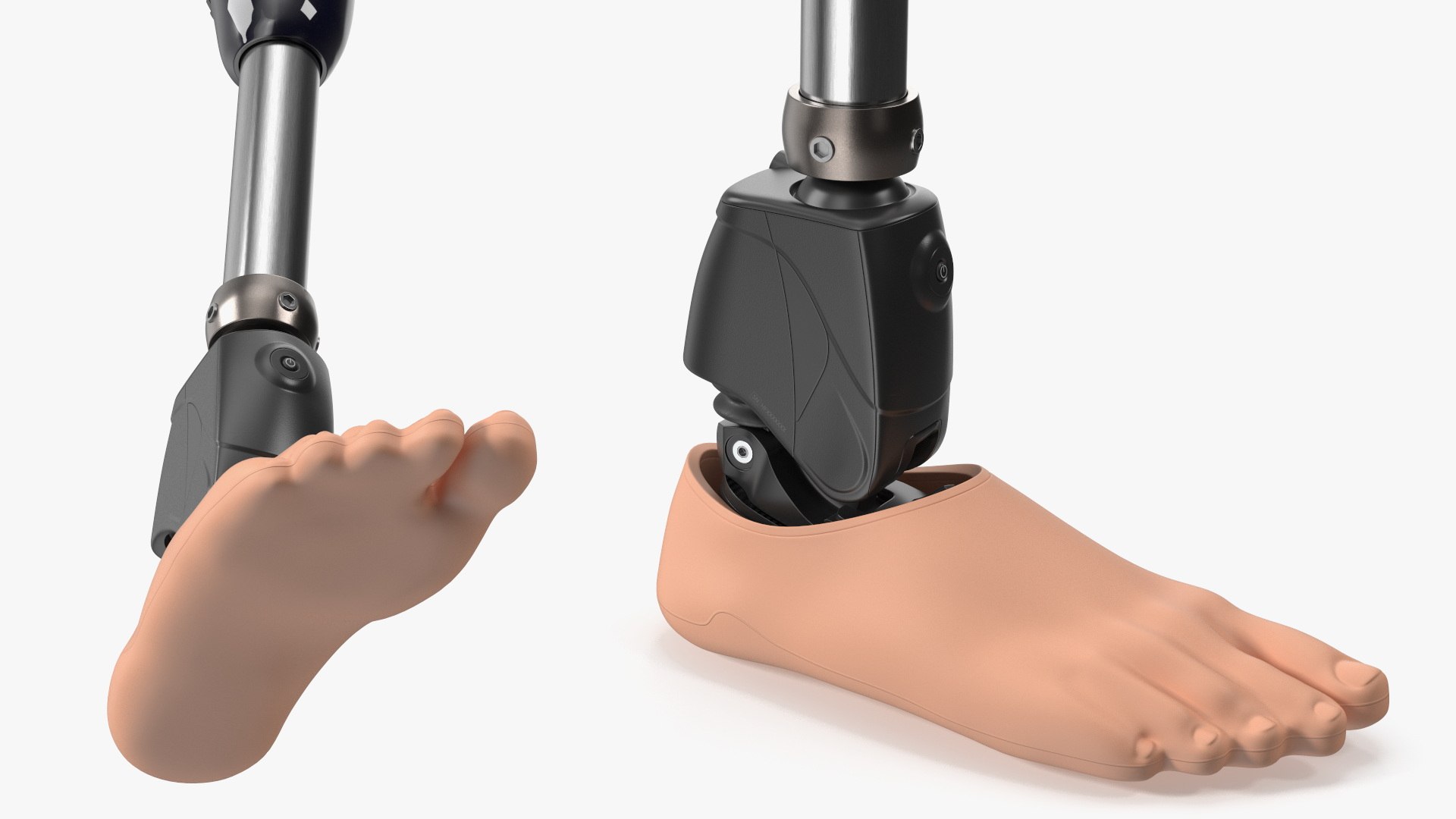 3D Microprocessor Prosthetic Leg With Foot Black Model - TurboSquid 2492274