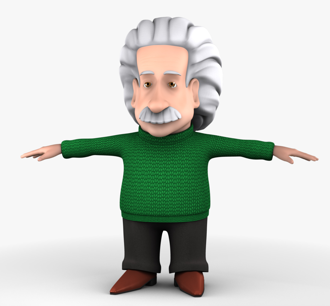 einstein cartoon human 3d model
