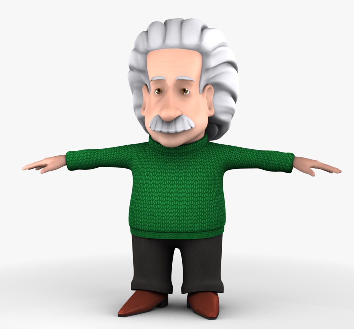 Einstein Cartoon Human 3d Model