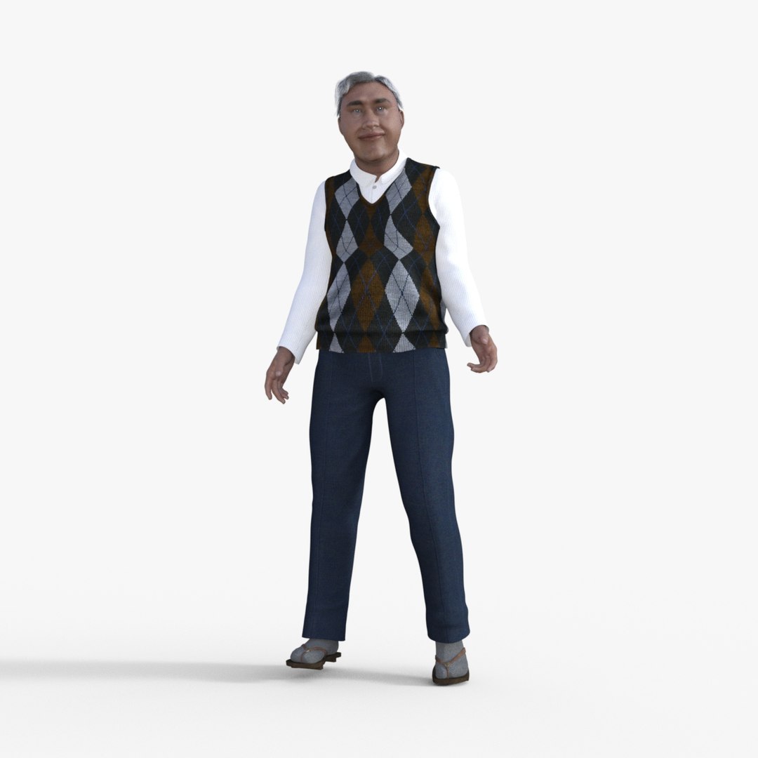 3D Realistic Grandfather - TurboSquid 2146204