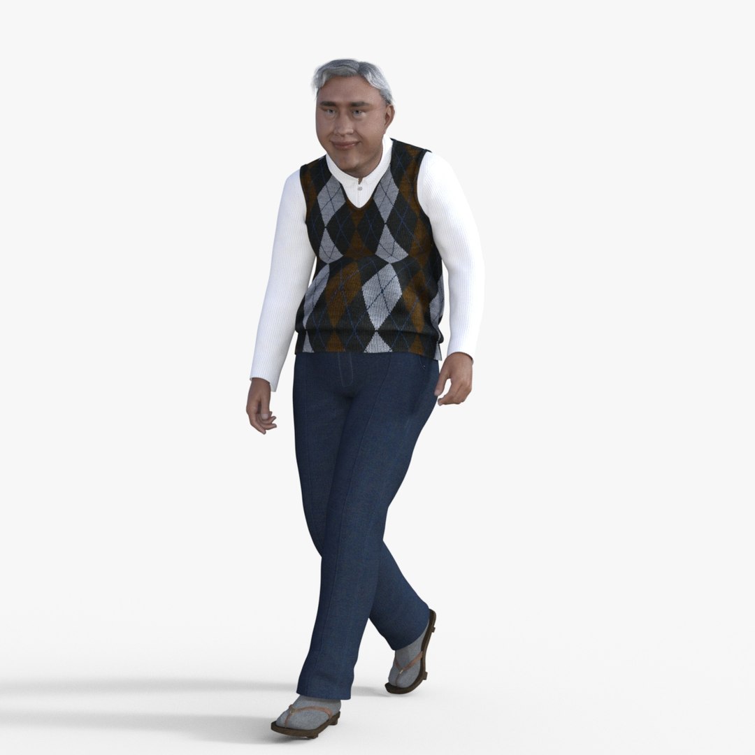 3D Realistic Grandfather - TurboSquid 2146204