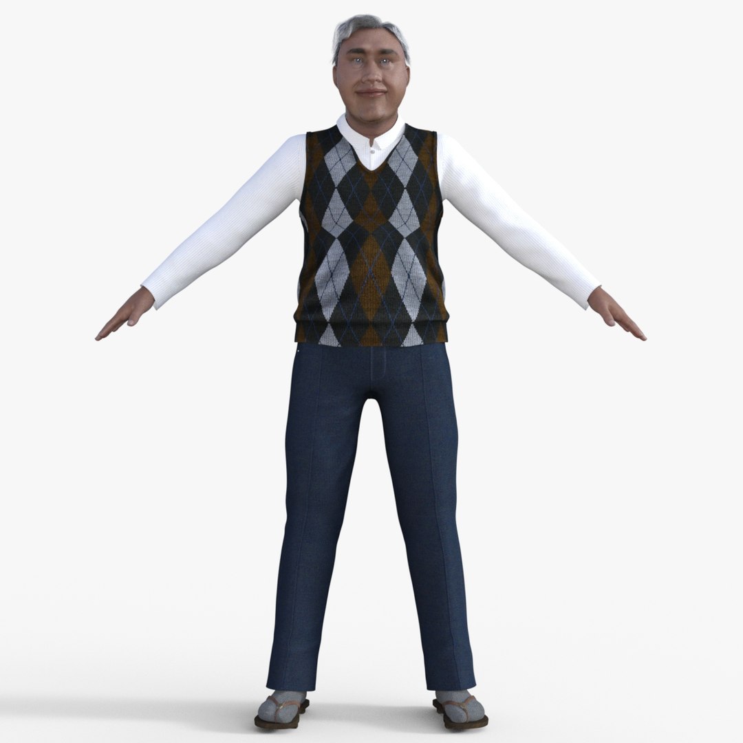 3D Realistic Grandfather - TurboSquid 2146204