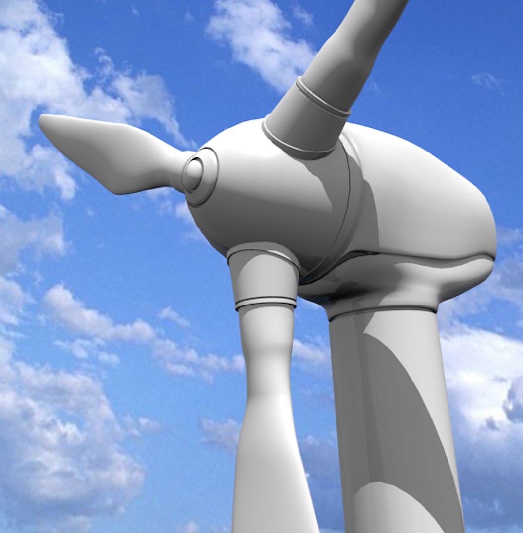Realistic Wind Turbine 3ds