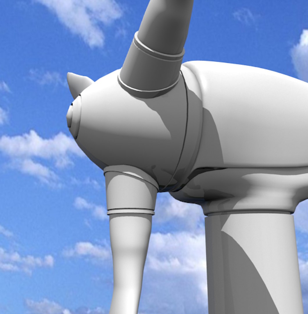 Realistic Wind Turbine 3ds