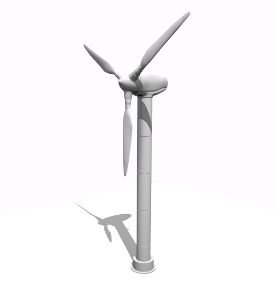 Realistic Wind Turbine 3ds