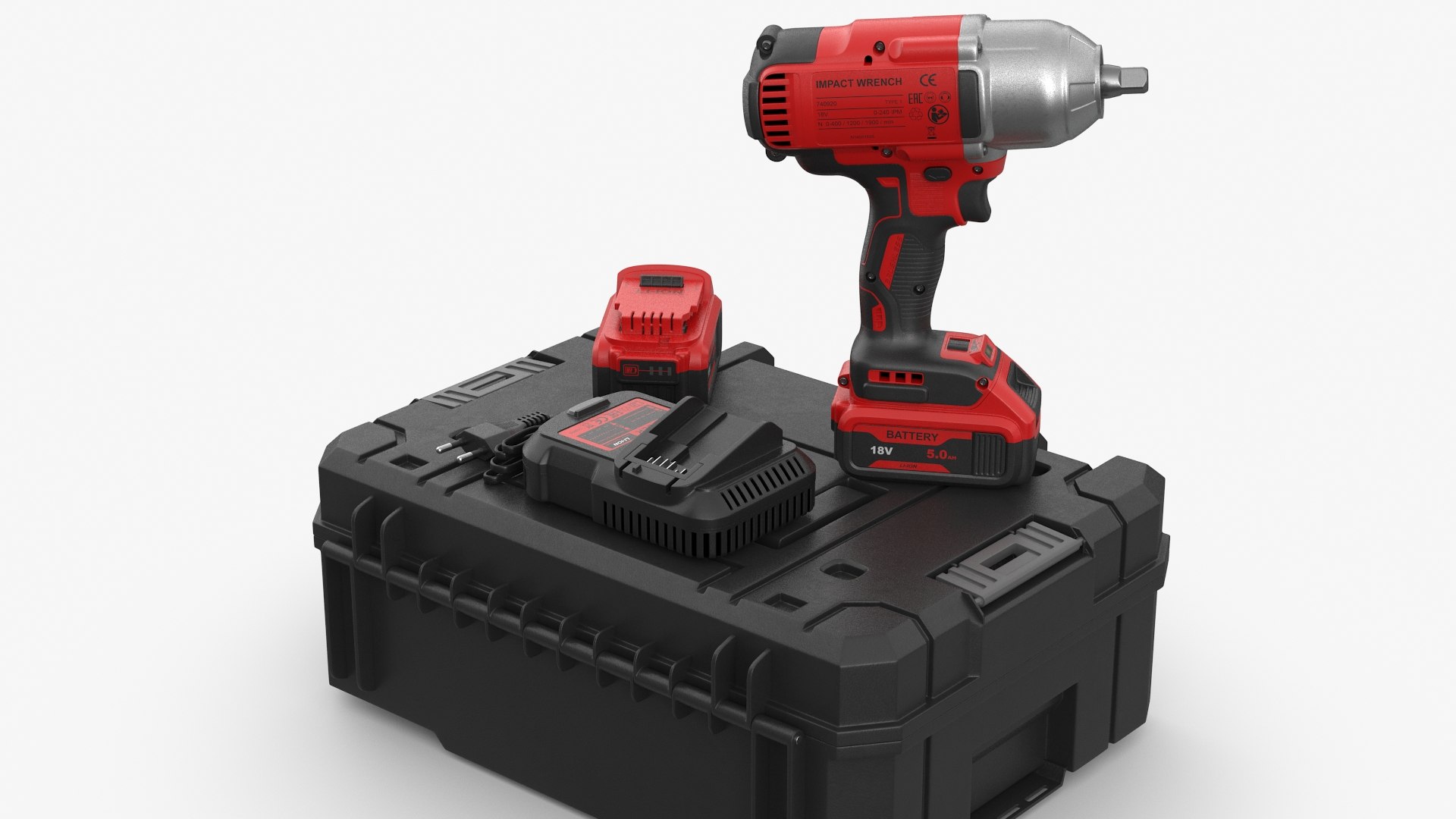 3D Impact Wrench with Charger and Box - TurboSquid 1756686