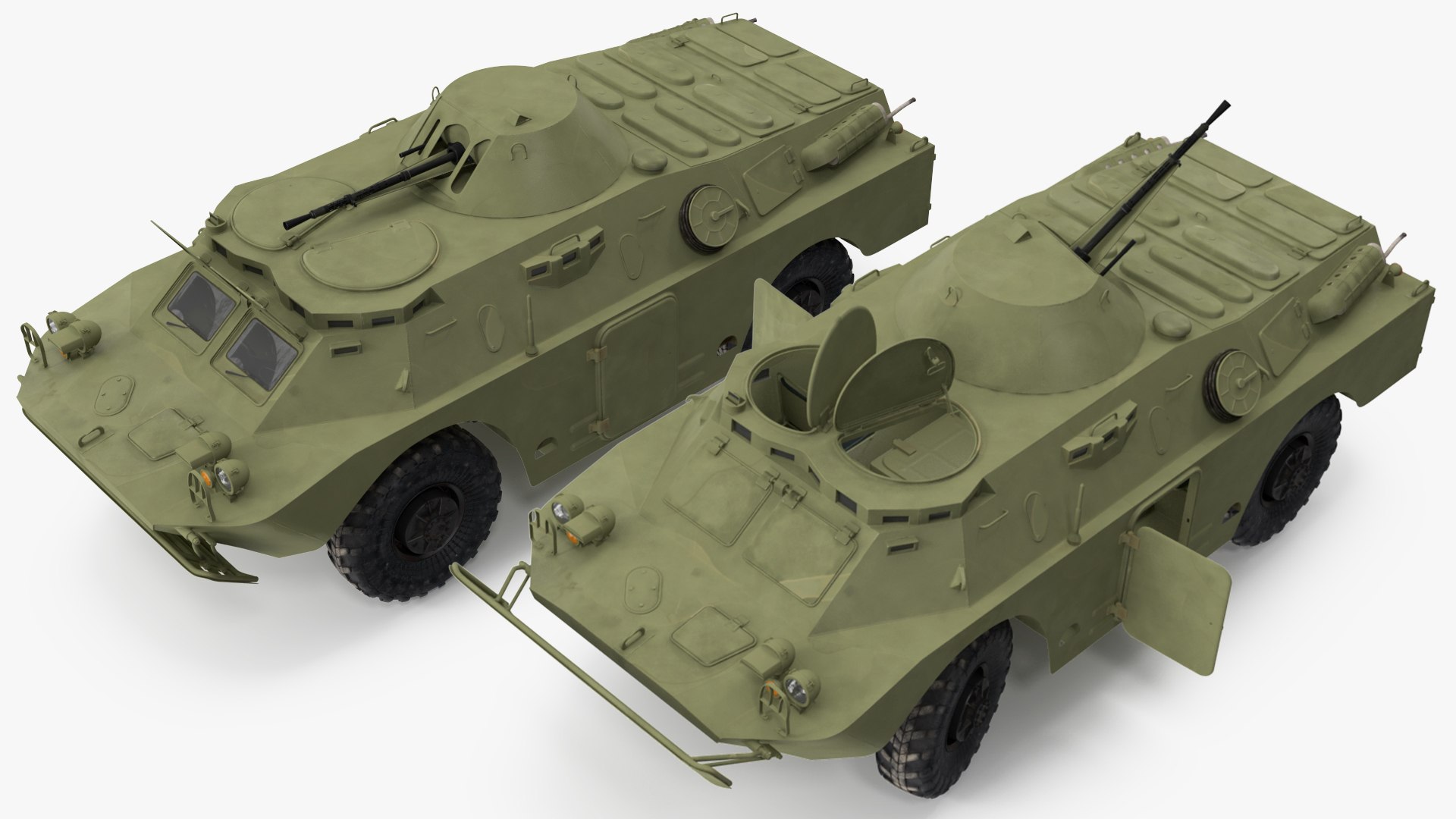 3D BRDM 2 Amphibious Vehicle Green Rigged - TurboSquid 1874861
