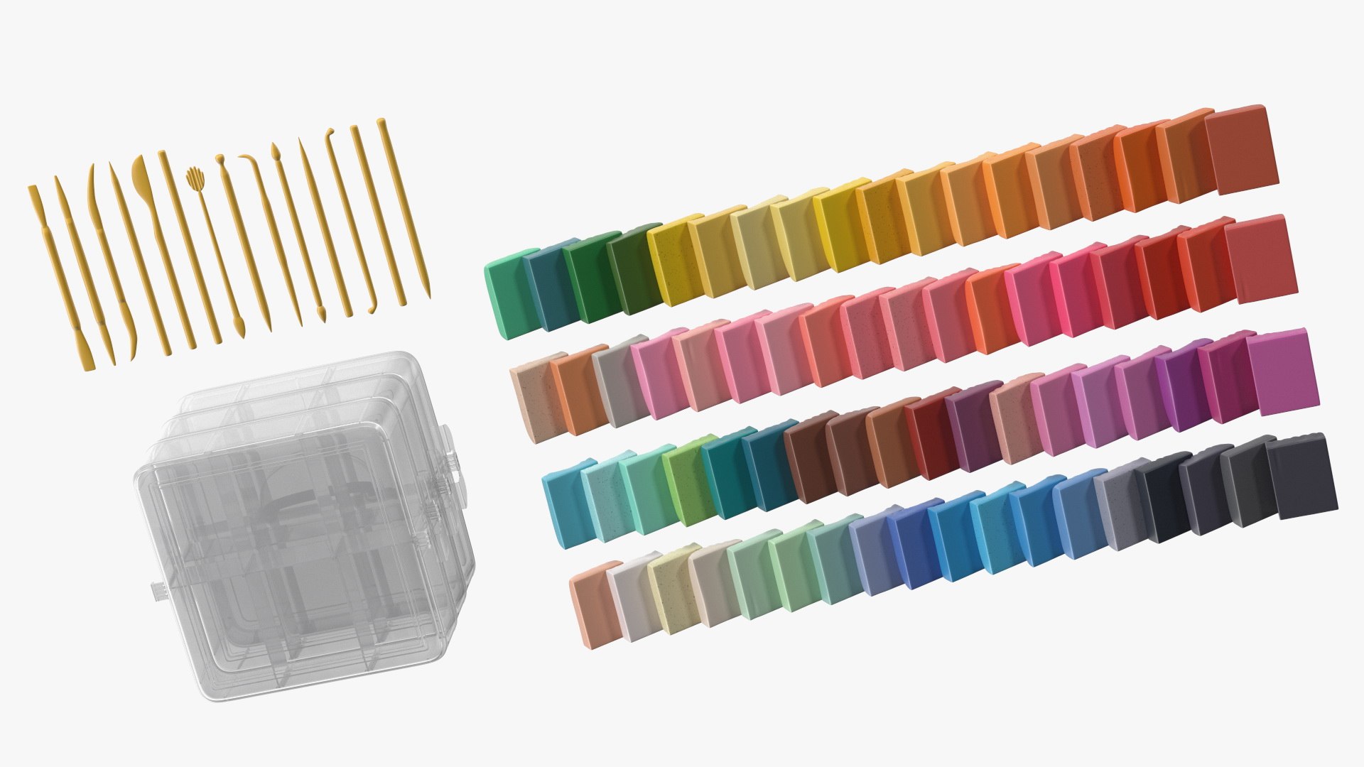 Polymer Clay Kit Lay Out 3D model - TurboSquid 2046629