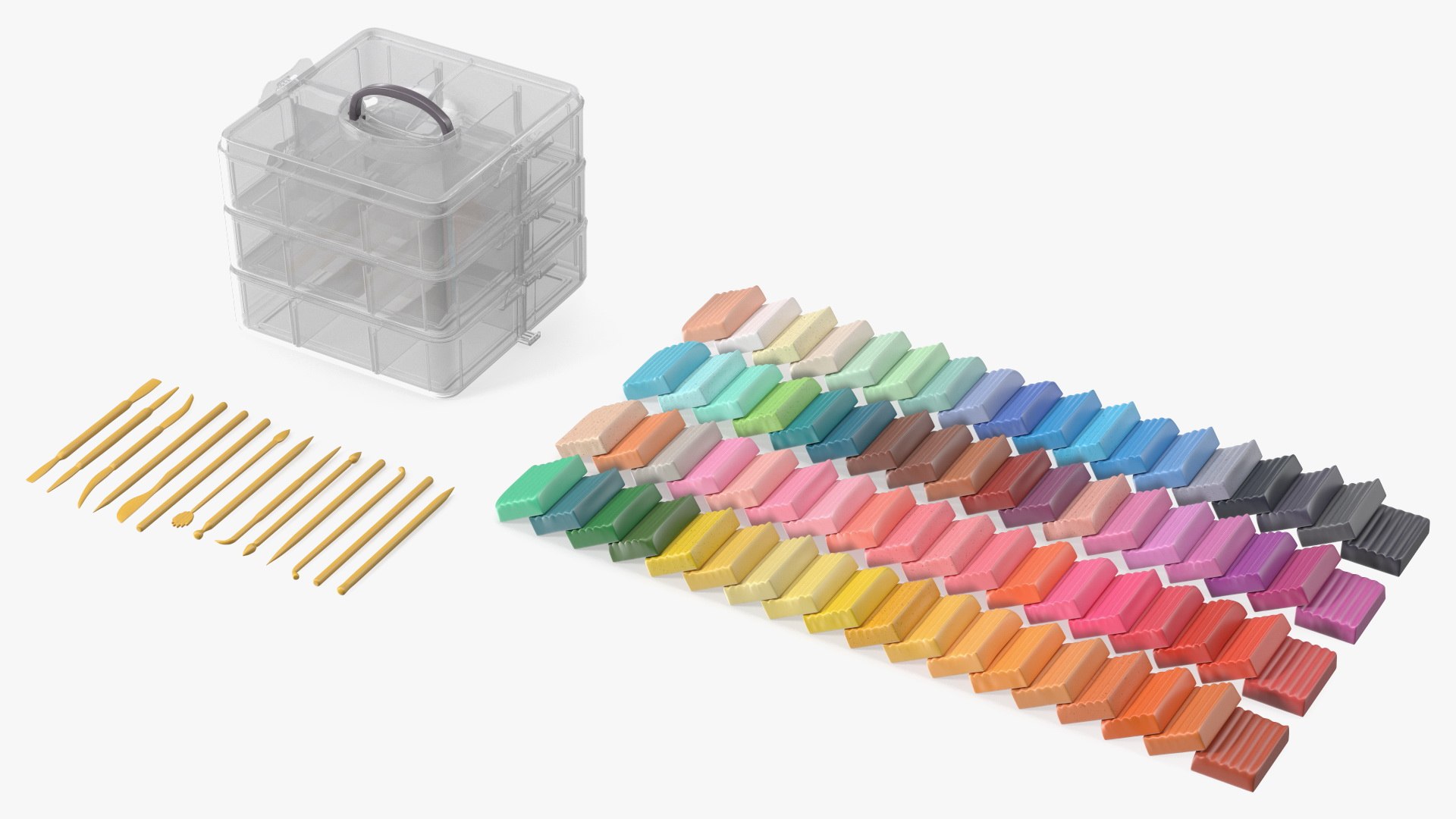 Polymer Clay Kit Lay Out 3D model - TurboSquid 2046629