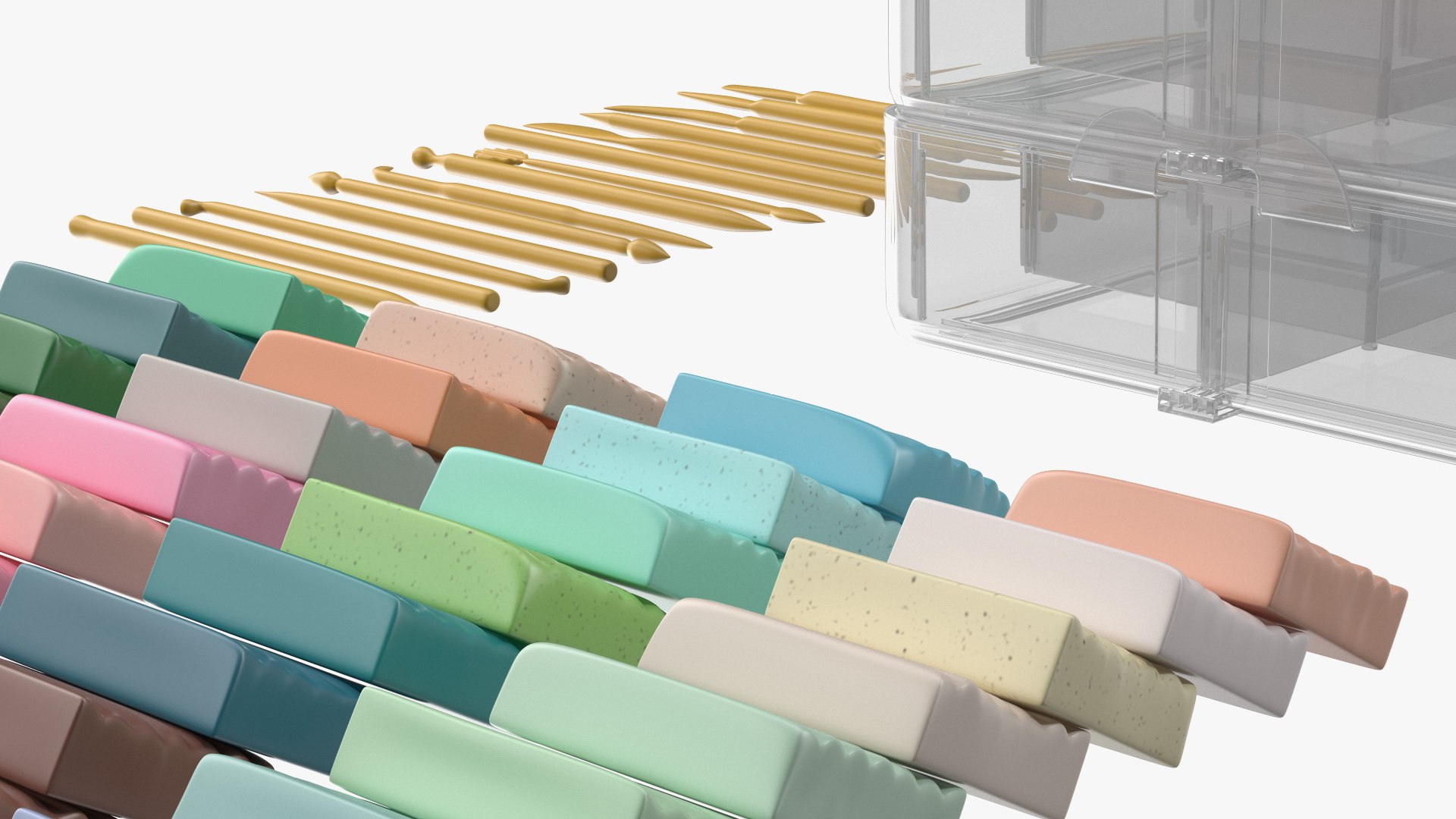 Polymer Clay Kit Lay Out 3D model - TurboSquid 2046629