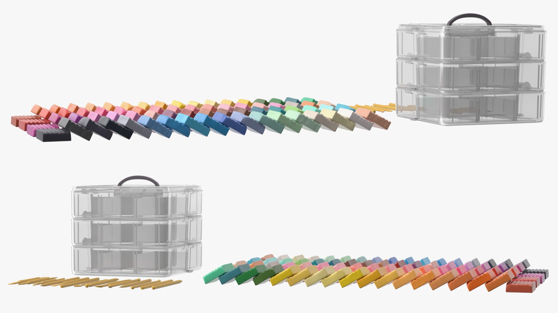 Polymer Clay Kit Lay Out 3D model - TurboSquid 2046629