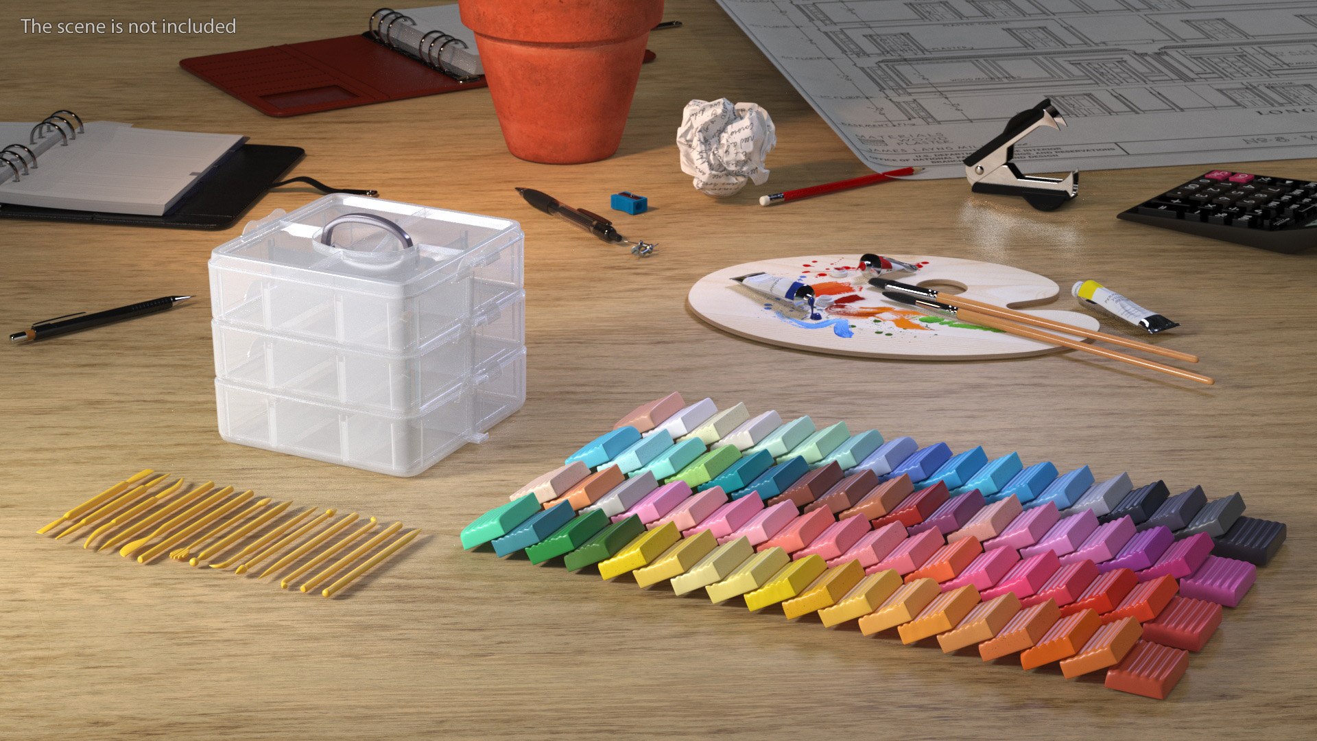 Polymer Clay Kit Lay Out 3D model - TurboSquid 2046629