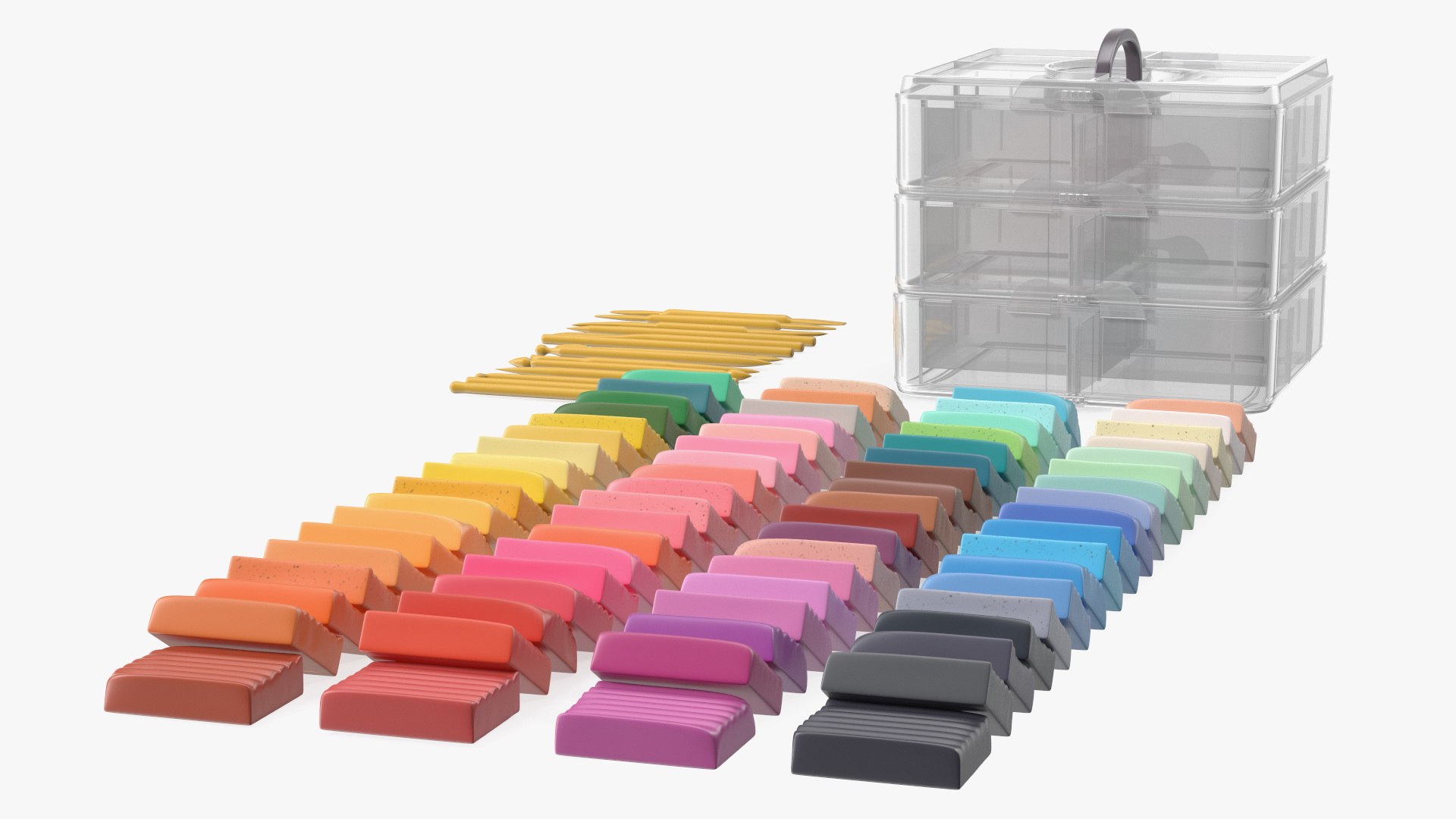 Polymer Clay Kit Lay Out 3D model - TurboSquid 2046629