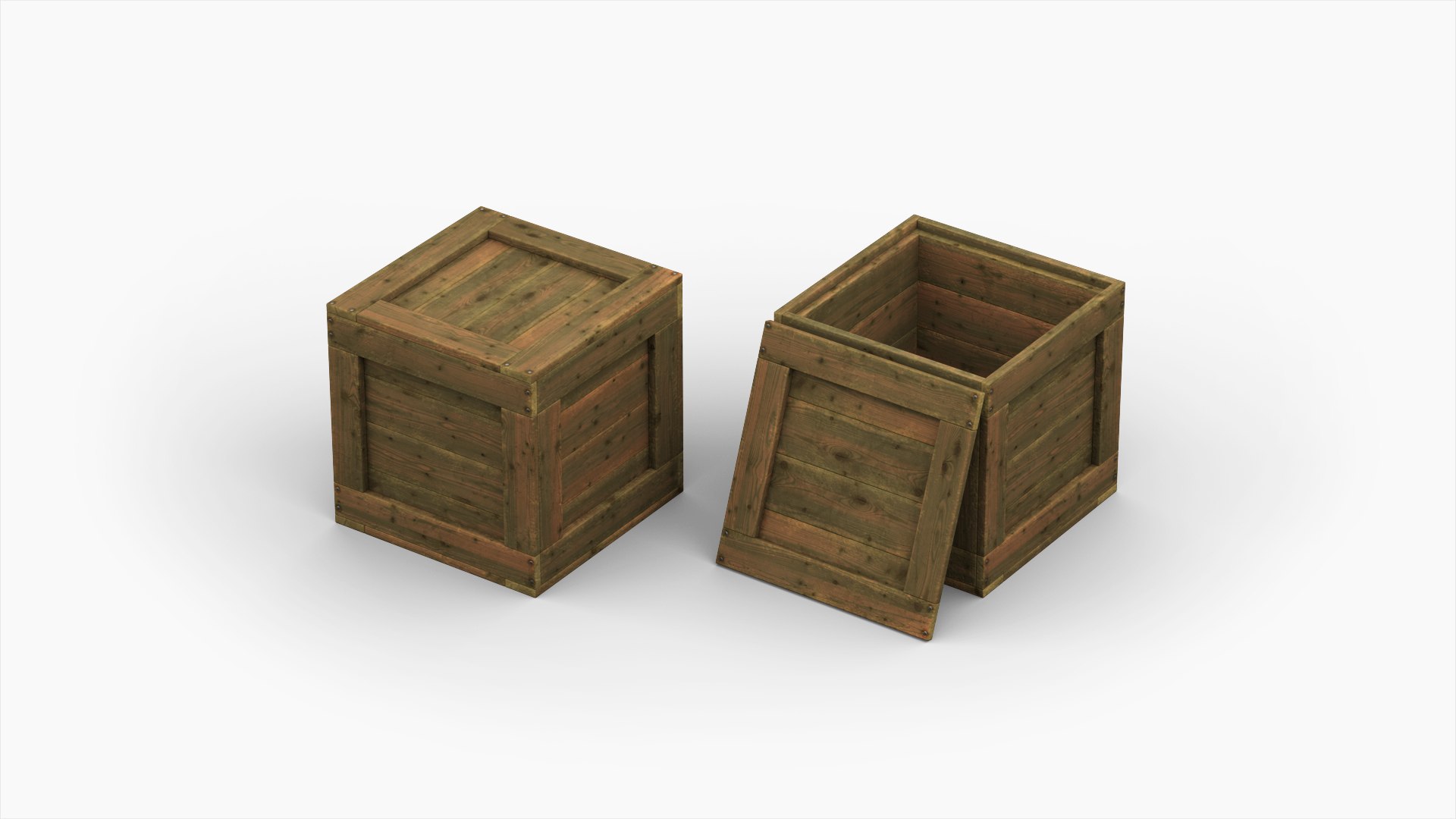 Wooden Cargo Crate Box 3D Model - TurboSquid 1867974