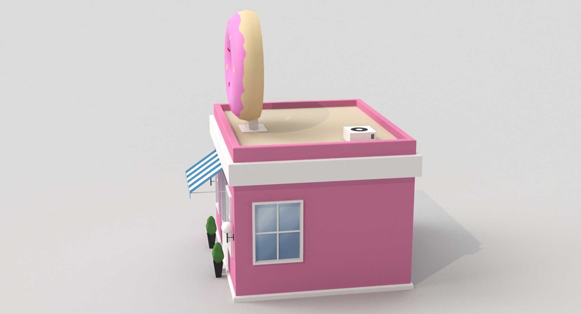 Cartoon Donuts Shop 3D Model - TurboSquid 1281459