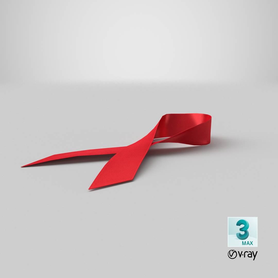 Health medical red ribbon 3D model - TurboSquid 1250239