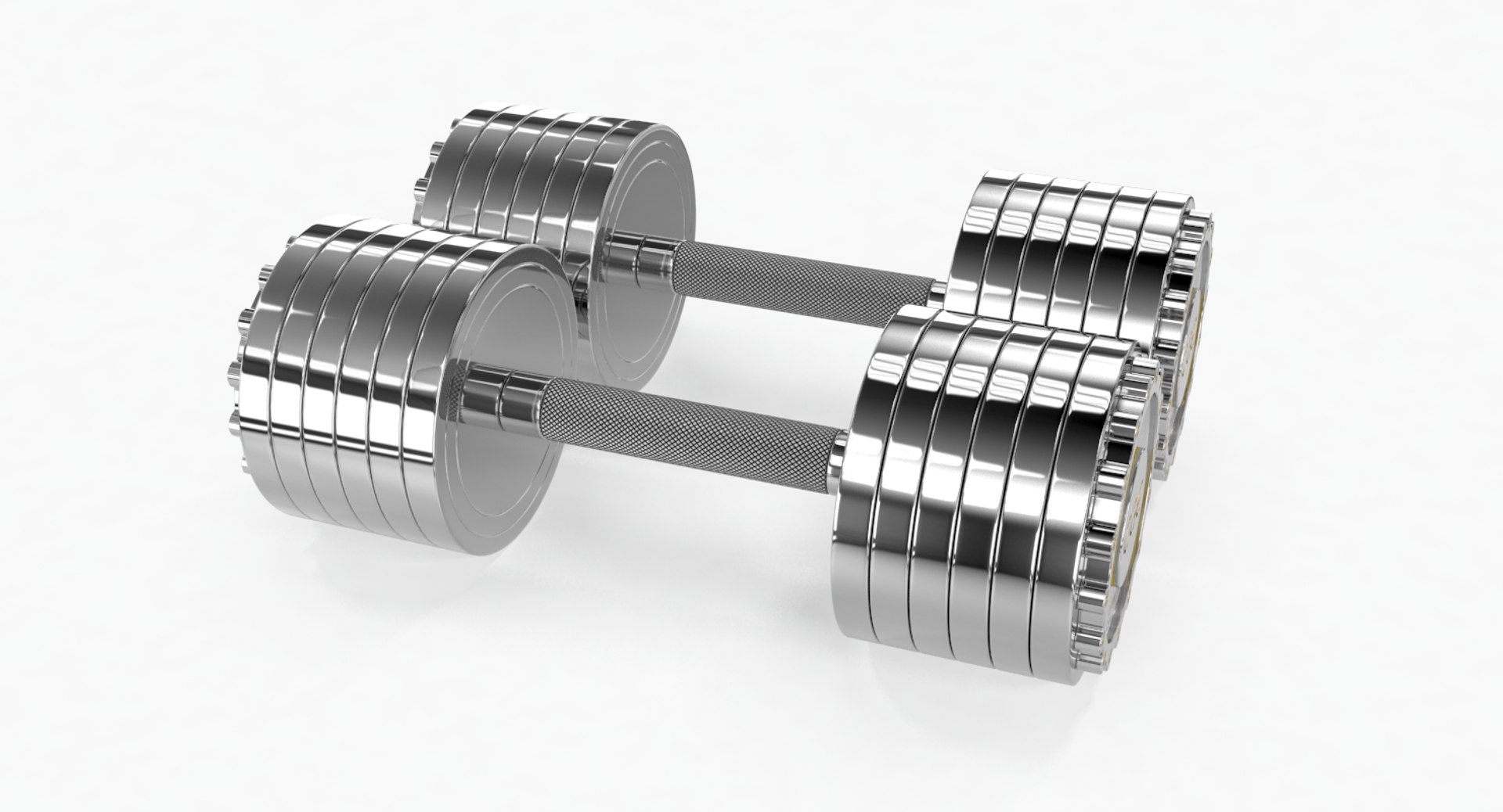 3D Chrome Dumbbells Model - TurboSquid 1285334