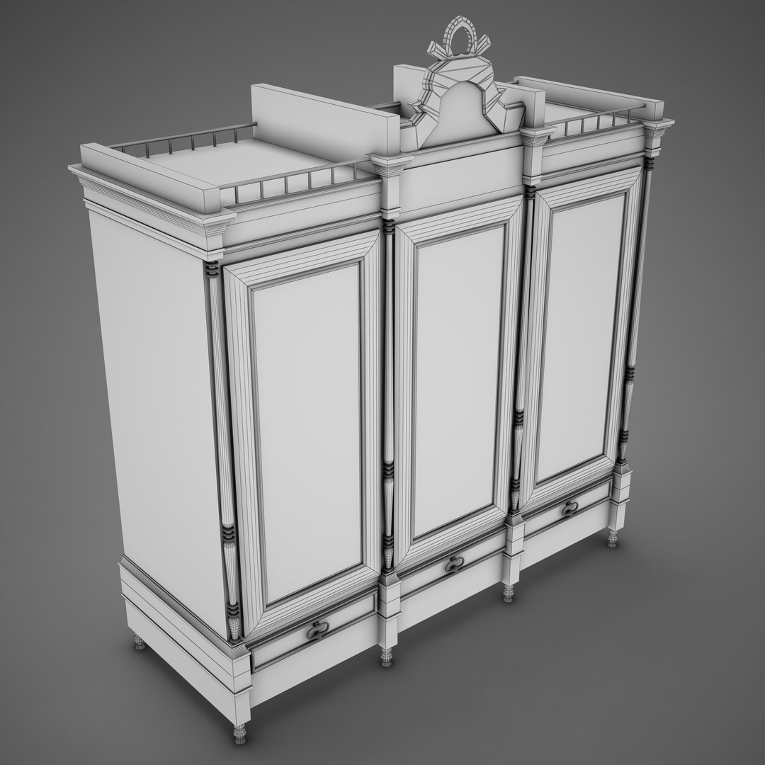 3D Antique Dresser Model - TurboSquid 1693539