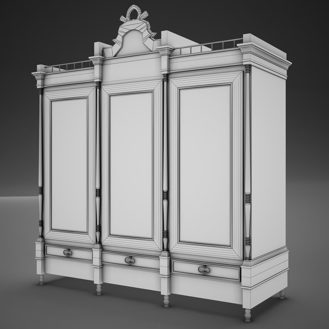 3D Antique Dresser Model - TurboSquid 1693539