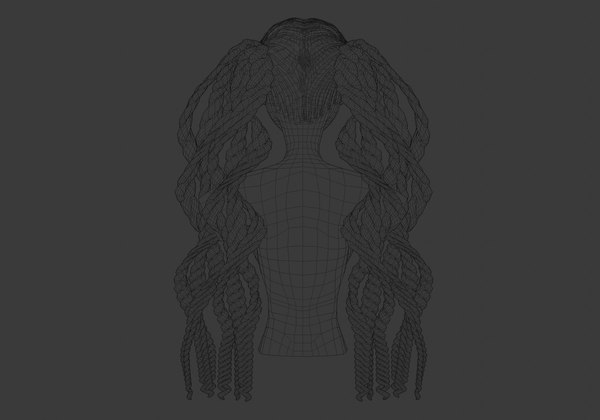 3D Braids Curly Hair - TurboSquid 1943320
