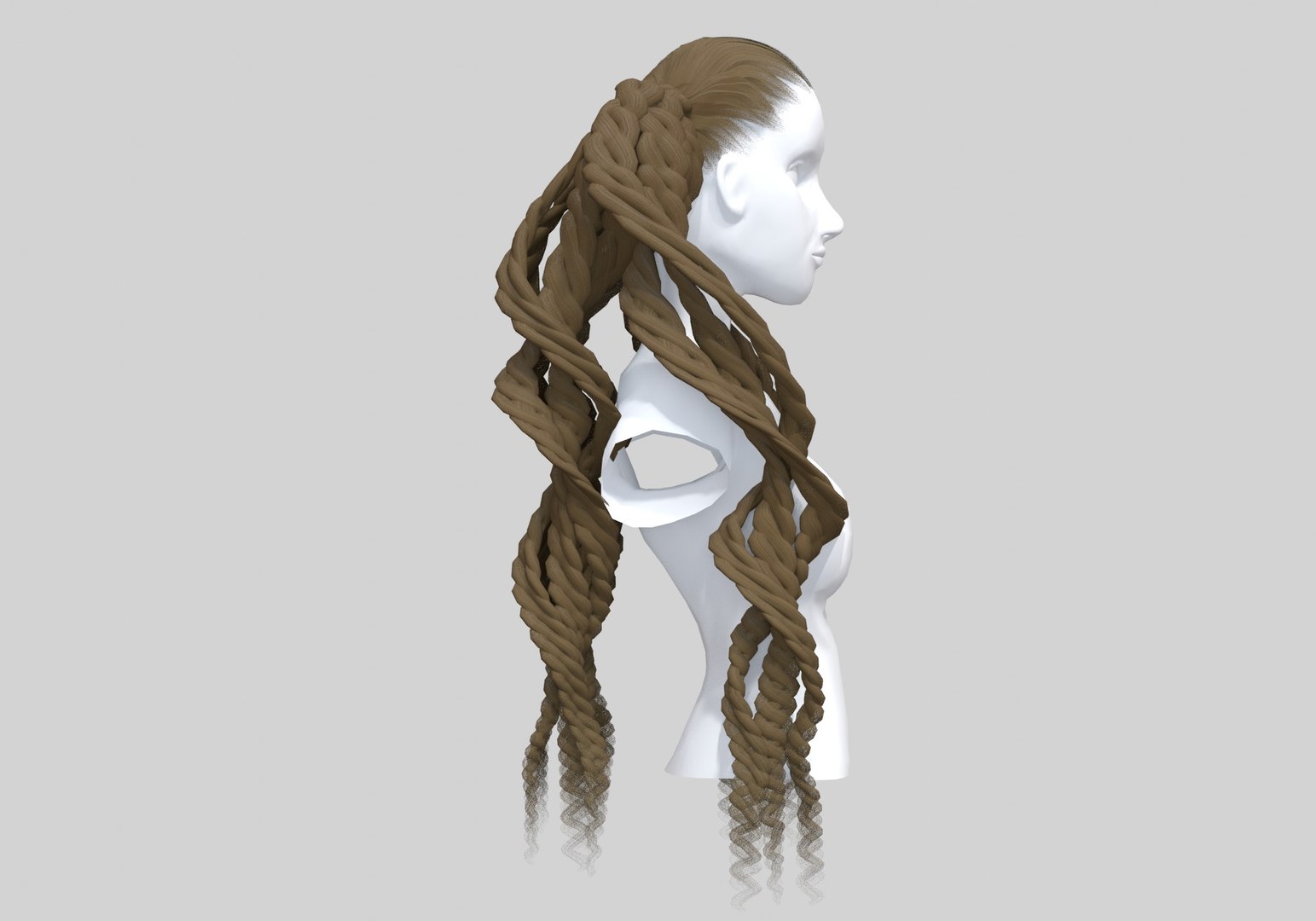 3D Braids Curly Hair - TurboSquid 1943320