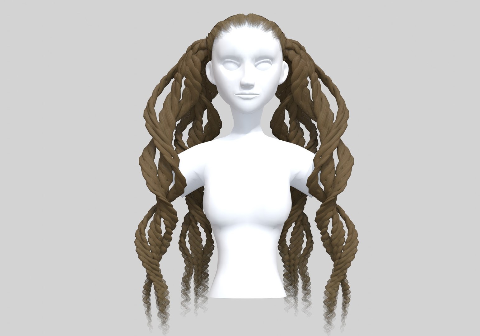 3D Braids Curly Hair - TurboSquid 1943320