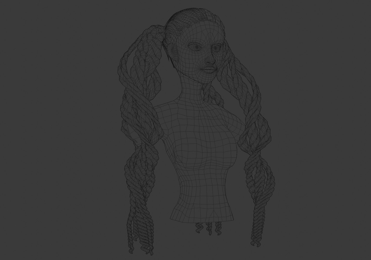 3D Braids Curly Hair - TurboSquid 1943320