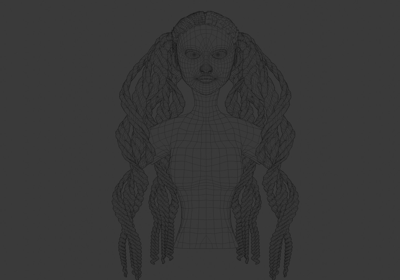 3D Braids Curly Hair - TurboSquid 1943320