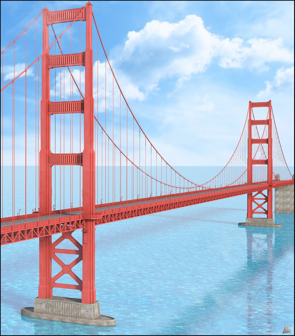 3D Golden Gate Bridge San Francisco Model - TurboSquid 1287158