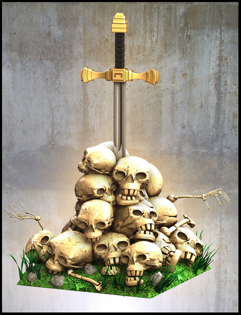 skull skul mountain obj