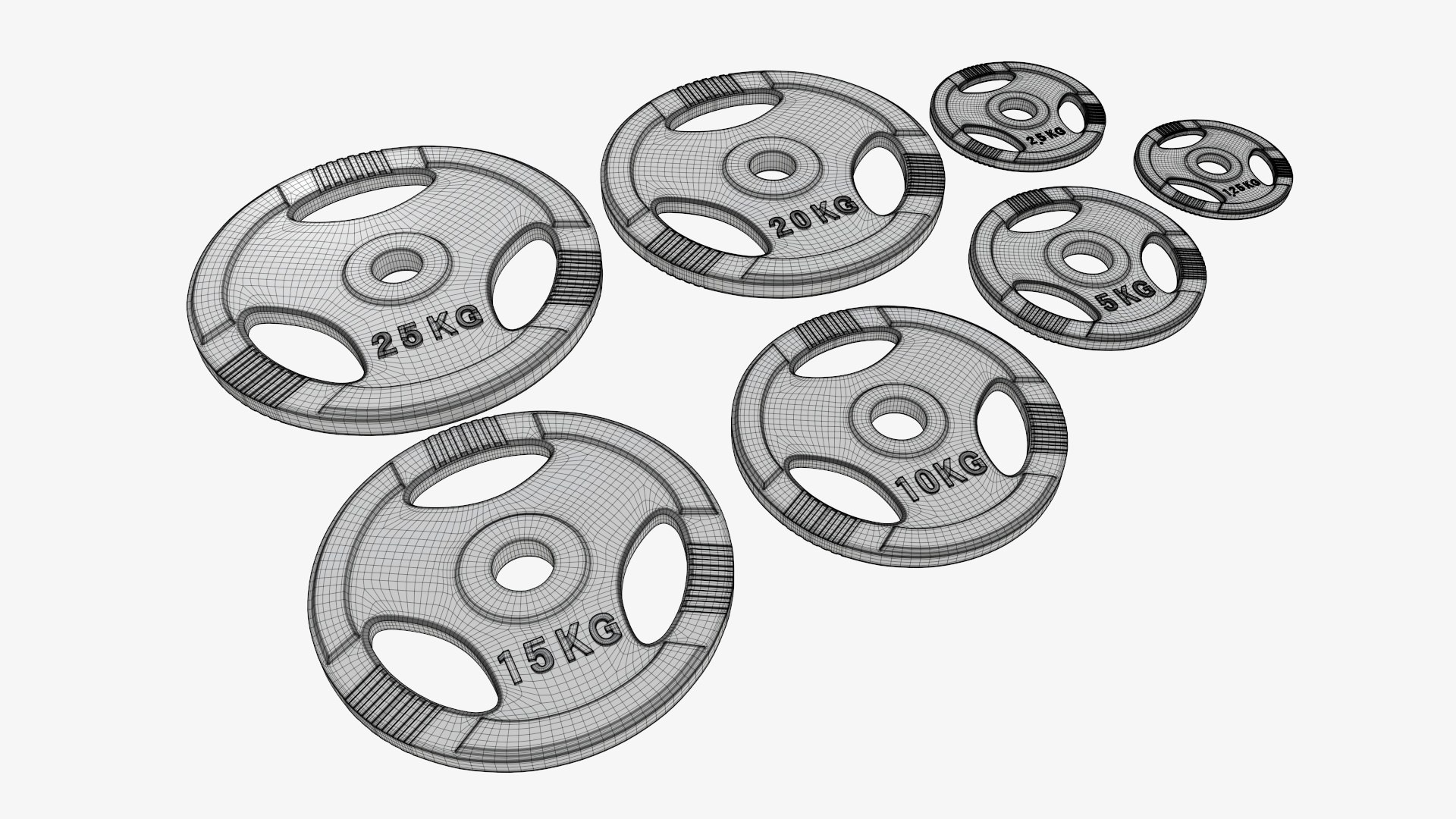 3D Weight Plate Set - TurboSquid 1678077