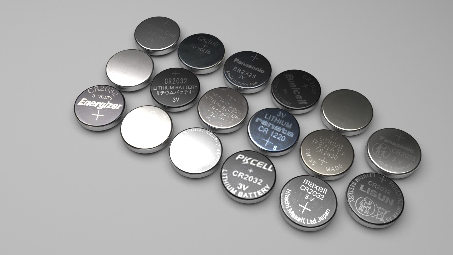 3D Lithium Cell Batteries Set Model - TurboSquid 1838982