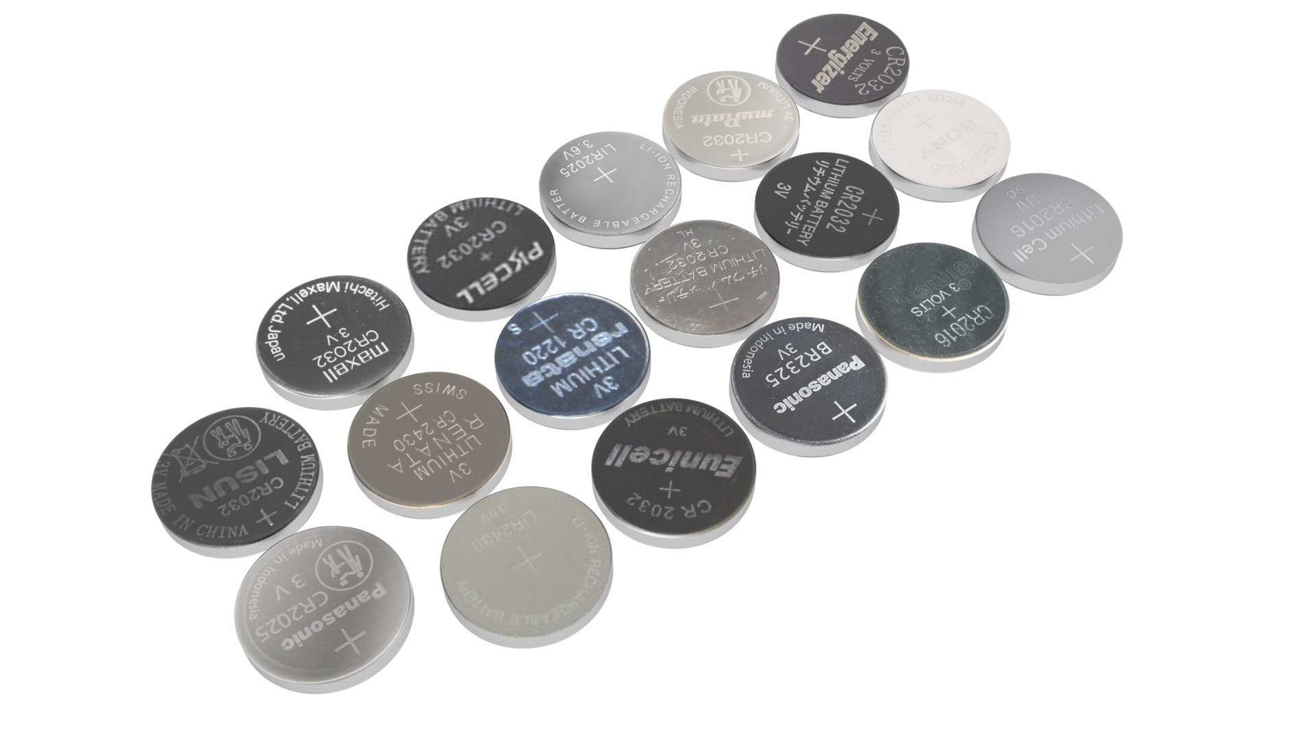 3D Lithium Cell Batteries Set Model - TurboSquid 1838982