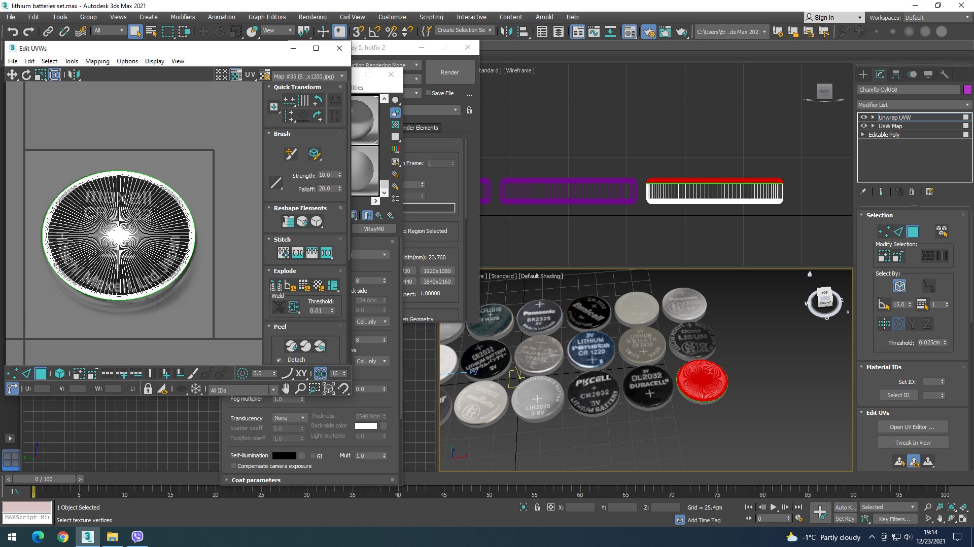 3D Lithium Cell Batteries Set model - TurboSquid 1838982