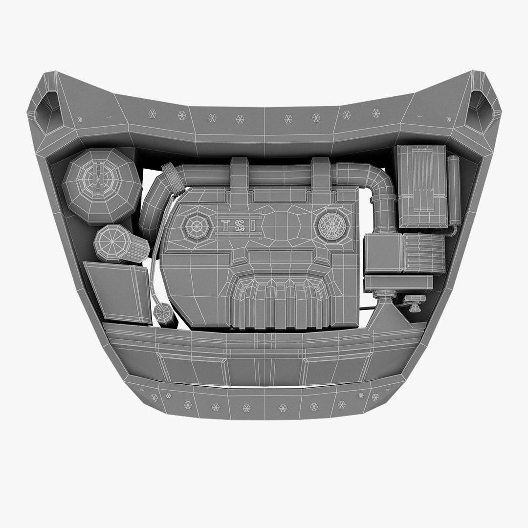3d Volkswagen Car Engine Model