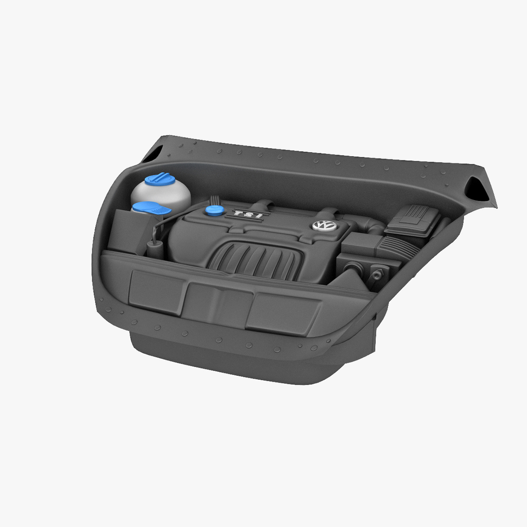 3d Volkswagen Car Engine Model