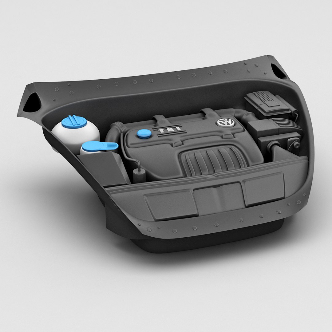 3d Volkswagen Car Engine Model