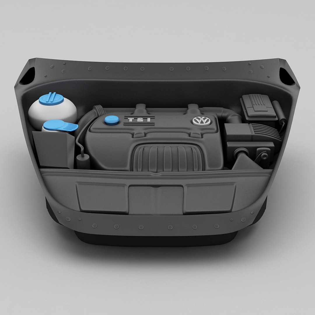 3d Volkswagen Car Engine Model